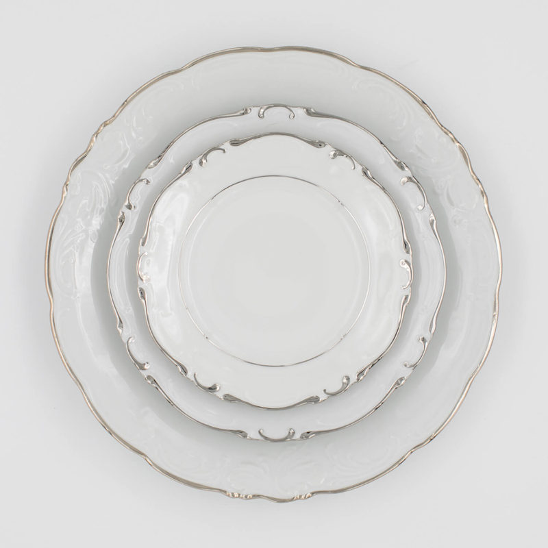 White/Silver - Dinnerware